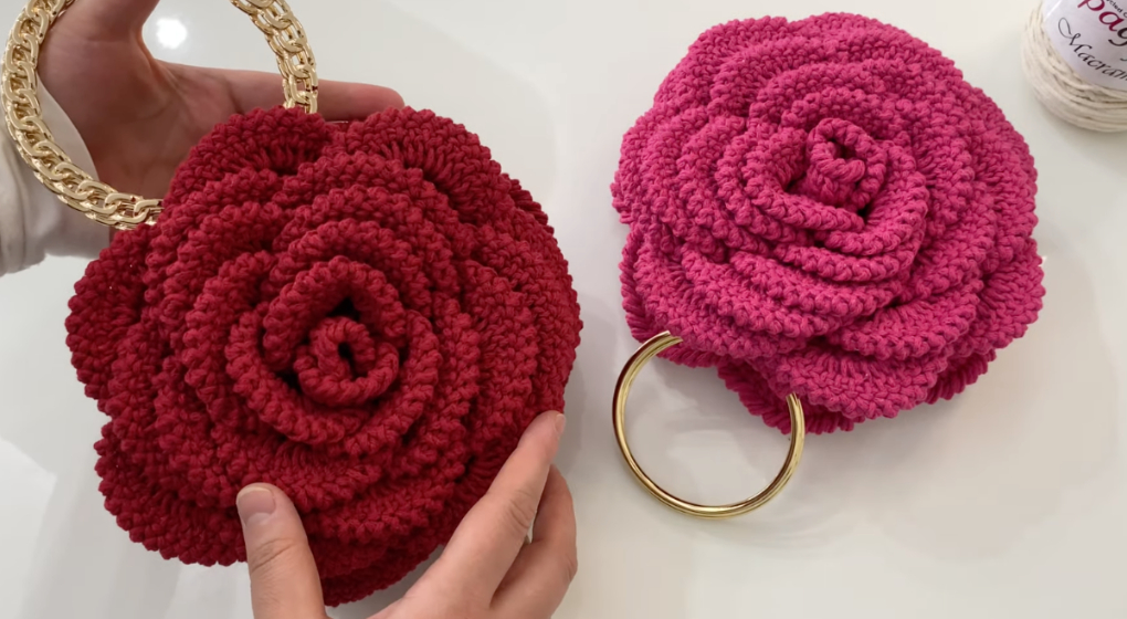 Crochet Bag Red Rose Pattern - ilove-crochet