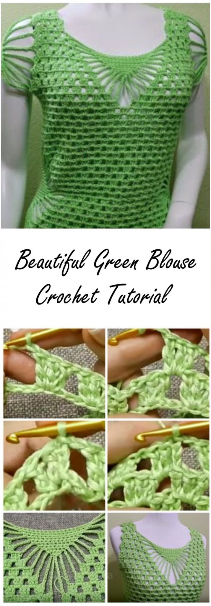 Beautiful Green Blouse Crochet Tutorials - ilove-crochet