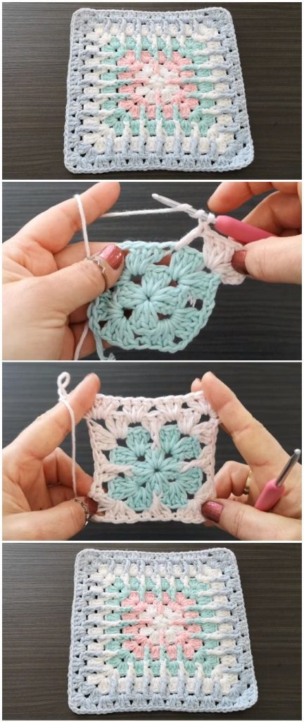 Crochet Mosaic Motif Granny Square - ilove-crochet