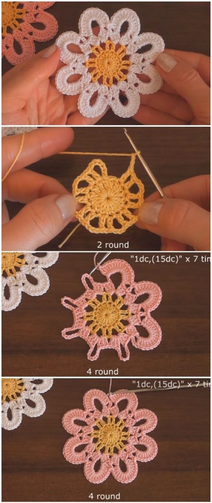 Crochet Easy Beautiful Motif Flower - ilove-crochet