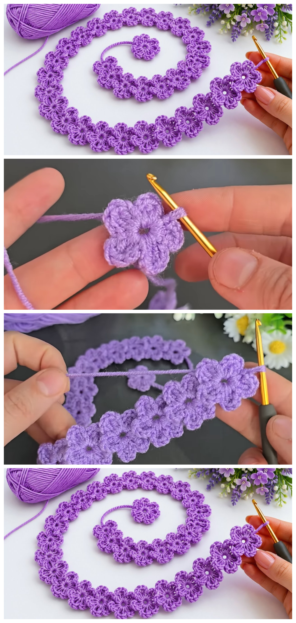 Beautiful Flower Headband Crochet Pattern - ilove-crochet