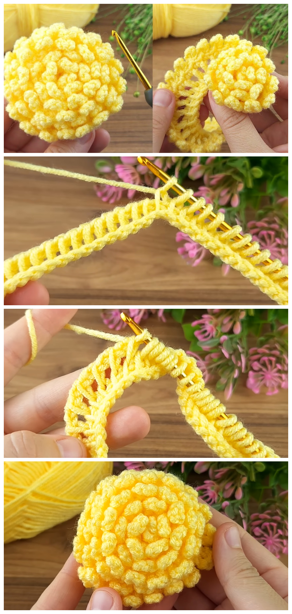 Easy Tunisian Roses Crochet Pattern - ilove-crochet
